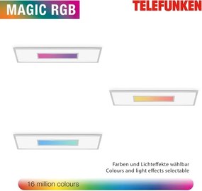 LED RGBW Stmívatelný panel LED/20W/230V stříbrná + dálkové ovládání