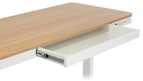 Výškově nastavitelný stůl OfficeTech 3, 120 x 60 cm, bílá / dub