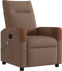 Elektrické masážní polohovací křeslo hnědé textil 3324001