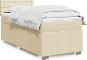 Box spring postel s matrací krémová 100 x 200 cm textil 3289298