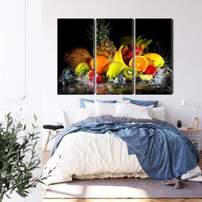 Vícedílný obraz Ovoce S Kapkou Vody Nedostatek Nedostatek Přírodní plátno 150x100