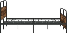 Kovový rám postele bez matrace kouřový dub 200 x 200 cm 3318642