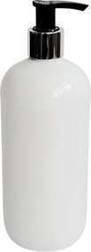 Dávkovač na mýdlo 500 ml bílý s černo-stříbrnou pumpičkou BELA