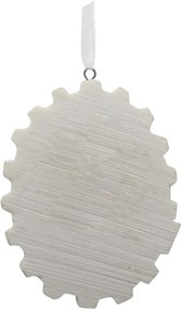 Bílá vánoční závěsná ozdoba Louskáček - 6*1*8 cm