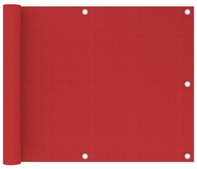 311007 vidaXL Balkonová zástěna červená 75 x 600 cm HDPE