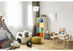 Dětské závěsné svítidlo Diamond, 1x bílé textilní stínítko se vzorem