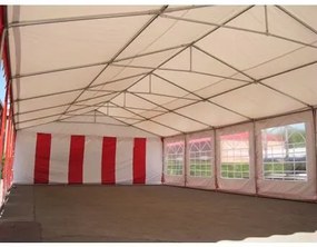 Zahradní Partystan 6x12m PVC PREMIUM Barva: Červeno-bílá