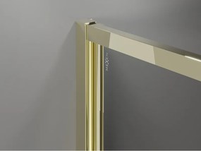 Mexen Exo, výklopná sprchová kabina, dveře 110 cm + boční stěna 95 cm, transparentní sklo, zlatá, 814-110-095-50-00