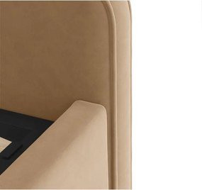Světle hnědá čalouněná dvoulůžková postel s roštem 180x200 cm Eda – Micadoni