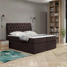 Eka Kontinentální čalouněná postel Luxurious - Cassablanca (120x200 cm) Barva látky Trinity: Tmavě hnědá (Trinity 2308)