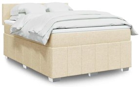 Box spring postel s matrací krémová 140x190 cm textil 3289361