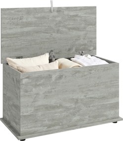HOMCOM úložná truhla, sedací lavice se sklápěcím víkem a bezpečnostním pantem, 80 x 40 x 45 cm, šedá