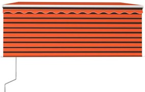 vidaXL Marketos Automatická zatahovací markýza s roletou 3,5x2,5m oranžovohnědá