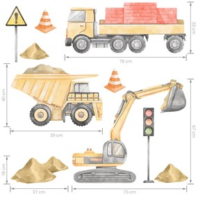 Samolepky do dětského pokoje JEŘÁB žluté