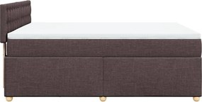 Box spring postel s matrací tmavě hnědá 140x190 cm textil 3288992