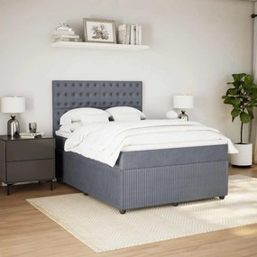 Box spring postel s matrací tmavě šedý 140 x 190 cm samet 3294647