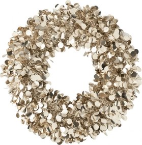 Champagne veliký lesklý vánoční věnec Sparkling L – 60*60*6 cm