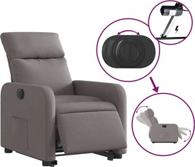 Elektrické zvedací polohovací křeslo taupe textil 3206724