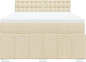 Box spring postel s matrací krémová 140x200 cm textil 3289410