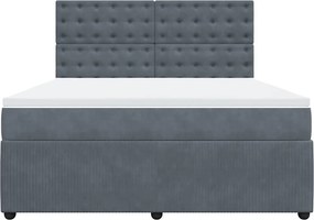 Box spring postel s matrací tmavě šedá 180x200 cm samet 3294719