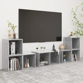 6dílný set TV skříněk betonově šedý kompozitní dřevo 3080055