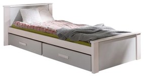 Dětska postel 90 Minesota, Matrace: ne, Barva: bílá + šedá