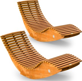 Saunové lehátko Java sada 2 ks skládací ergonomické houpačka možnost zajištění
