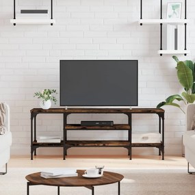 TV stolek kouřový dub 121x35x45 cm kompozitní dřevo a železo - Default Title
