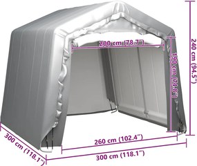 Úložný stan 300 x 300 cm ocel šedý 3079587