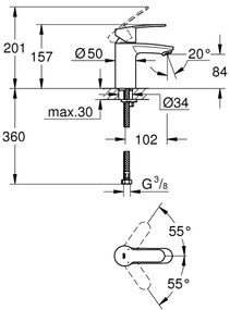 GROHE 3246820E - Umyvadlová baterie EUROSTYLE COSMOPOLITAN velikost S chrom