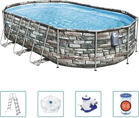 Bestway Bazénový set Power Steel Comfort Jet Series ovál 610x366x122cm