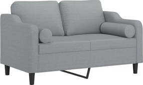 2místná pohovka s polštáři světle šedá 120 cm textil 3200837