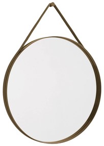 HAY Nástěnné zrcadlo Strap Mirror No 2 Ø70, Light Brown