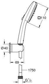 GROHE 263992431 - Sprchový set VITALIO COMFORT 110 110 mm černá