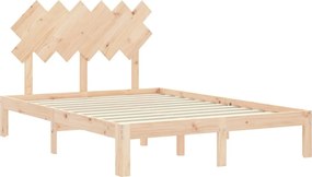 vidaXL Rám postele s čelem 120 x 200 cm masivní dřevo [3193723] Barva: Bílá