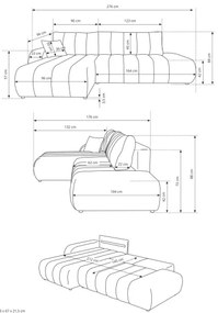 Rozkládací rohová sedací souprava s úložným prostorem do L DESIO levá béžová