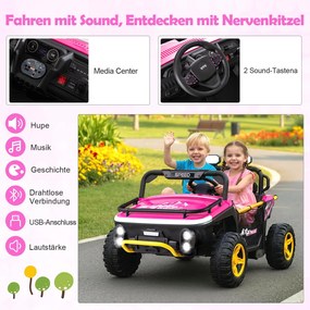 Costway 24 V dětské elektrické vozidlo 2-sedadlové elektrické auto s klaksonem