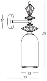 Zambelis 22080 - Nástěnná lampa 1xE27/40W/230V