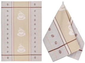 Bellatex Kuchyňská utěrka 1 ks 50x70 cm Espresso hnědá, béžová