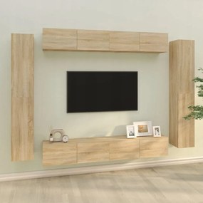 Fionshop 263587379 8dílný set Tv skříněk dub sonoma kompozitní dřevo