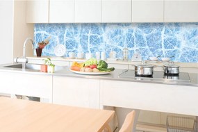 DIMEX | Fototapeta do kuchyně Povrch ledu KI-350-283 | 350 x 60 cm | modrá, bílá