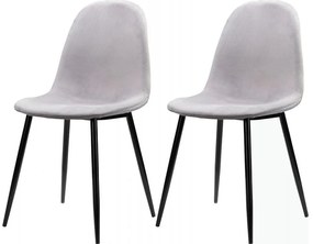 Danish style Jídelní židle Matcha (SADA 2 ks), samet, černá / šedá