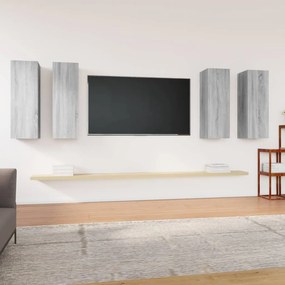 TV skříňky 4 ks šedé sonoma 30,5 x 30 x 90 cm kompozitní dřevo 3120330