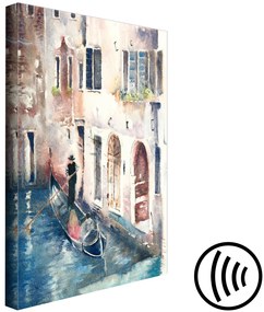 Obraz Město Benátky - gondoliér ve své lodi malovaný akvarelem