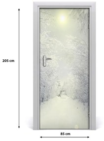 Fototapeta na dveře samolepící les zima 85x205 cm