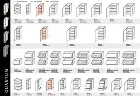 EXTOM Dolní skříňka QUANTUM D11 90 Korpus:: DUB ARTISAN, Dvířka:: vanilia