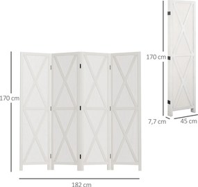 HOMCOM Dělicí Panel 182x170 cm - Skládací Dělič Místnosti pro Obývací Pokoj, Ložnici a Kancelář