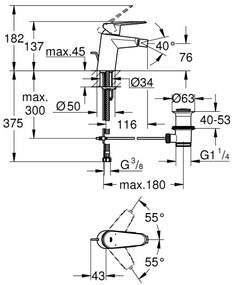 GROHE 33244002 - Bidetová baterie EURODISC COSMOPOLITAN DN 15 lesklý chrom