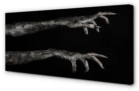 Obrazy na plátně Černé pozadí špinavé ruce 140x70 cm