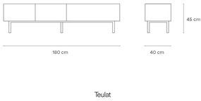 TV stolek v dekoru dubu v bílo-přírodní barvě 180x45 cm Arista – Teulat